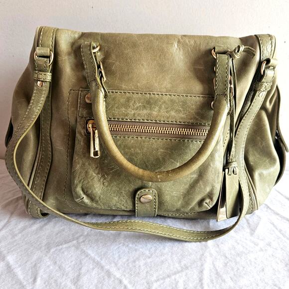 b. makowsky | Bags | Gryson Olive Green Hannah Leather Purse Medium ...